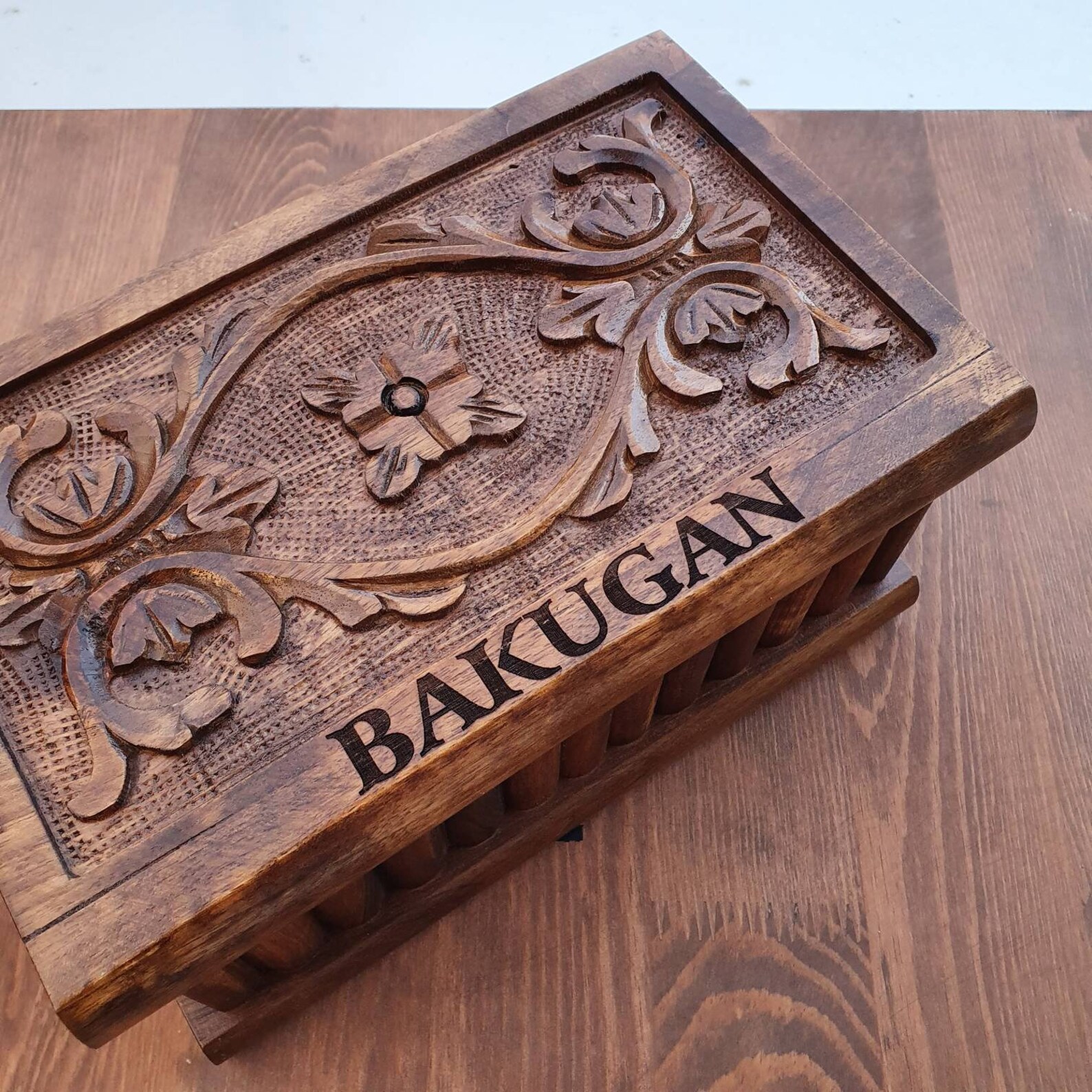 Hand Carved Puzzle Box Blue Inlay Puzzle Box Walnut Secret - Etsy