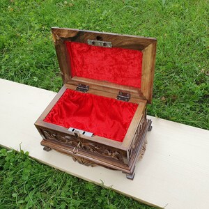 Wooden Puzzle Box, Secret Lock Box, Walnut Jewelry Box, Vintage Jewelry ...