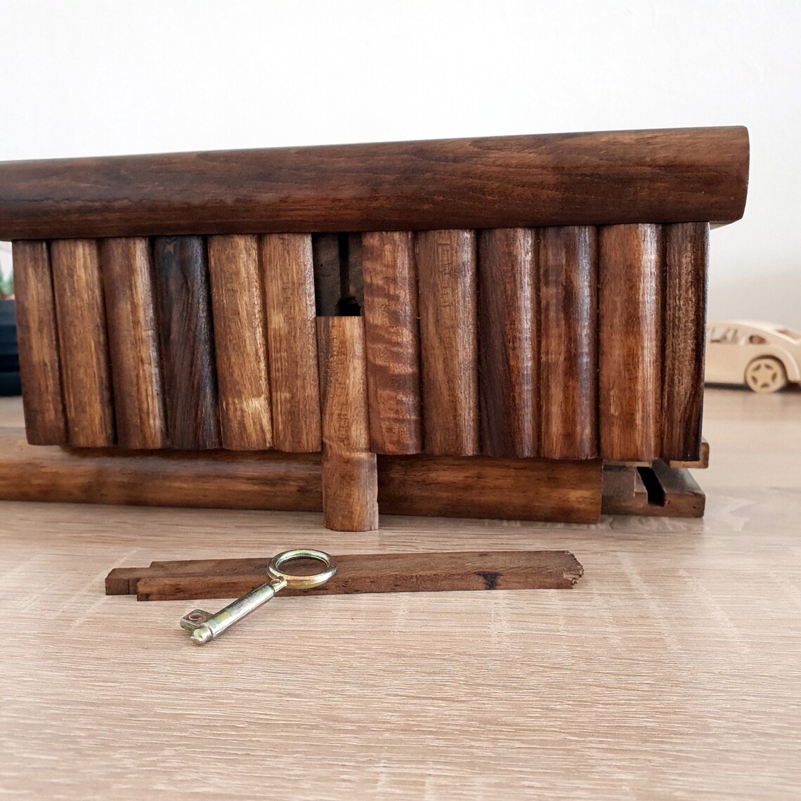 Hand Carved Puzzle Box Blue Inlay Puzzle Box Walnut Secret - Etsy