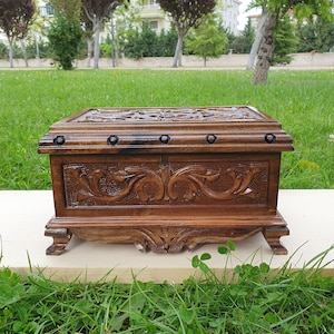 Wooden Puzzle Box, Secret Lock Box, Walnut Jewelry Box, Vintage Jewelry ...