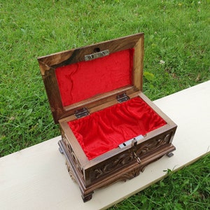 Wooden Puzzle Box, Secret Lock Box, Walnut Jewelry Box, Vintage Jewelry ...