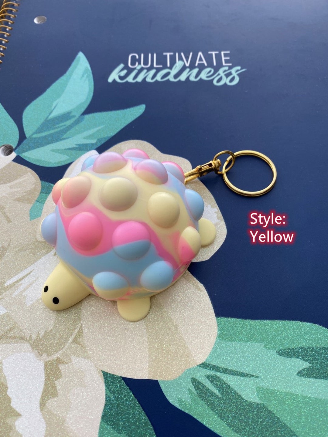 Pop It Turtle, Personalized Keychain, Fidget Toys, Pop It Stress Balls ...