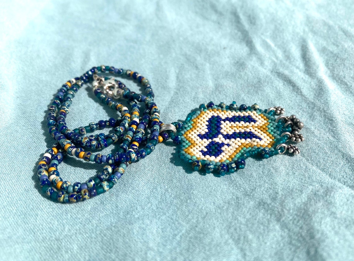 Hebrew Chai, חי ,seed Bead Pendant and Necklace. MADE TO ORDER. New ...