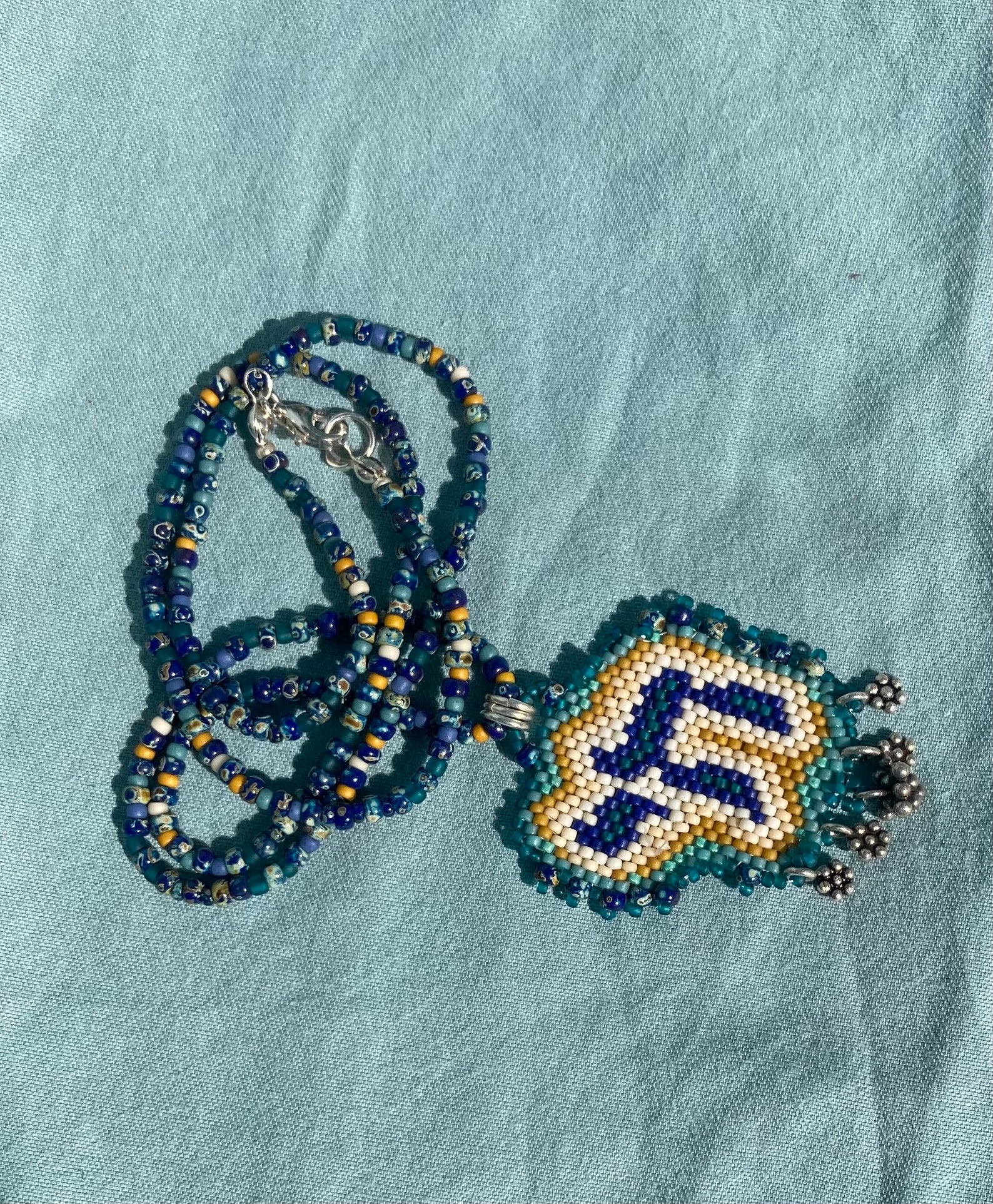 Hebrew Chai, חי ,seed Bead Pendant and Necklace. MADE TO ORDER. New ...