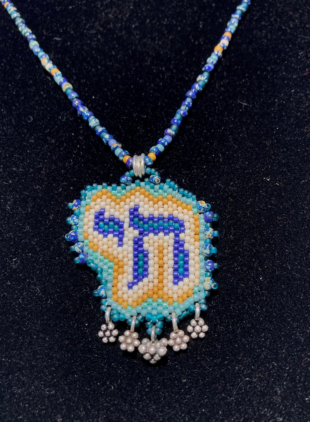 Hebrew Chai, חי ,seed Bead Pendant and Necklace. MADE TO ORDER. New ...