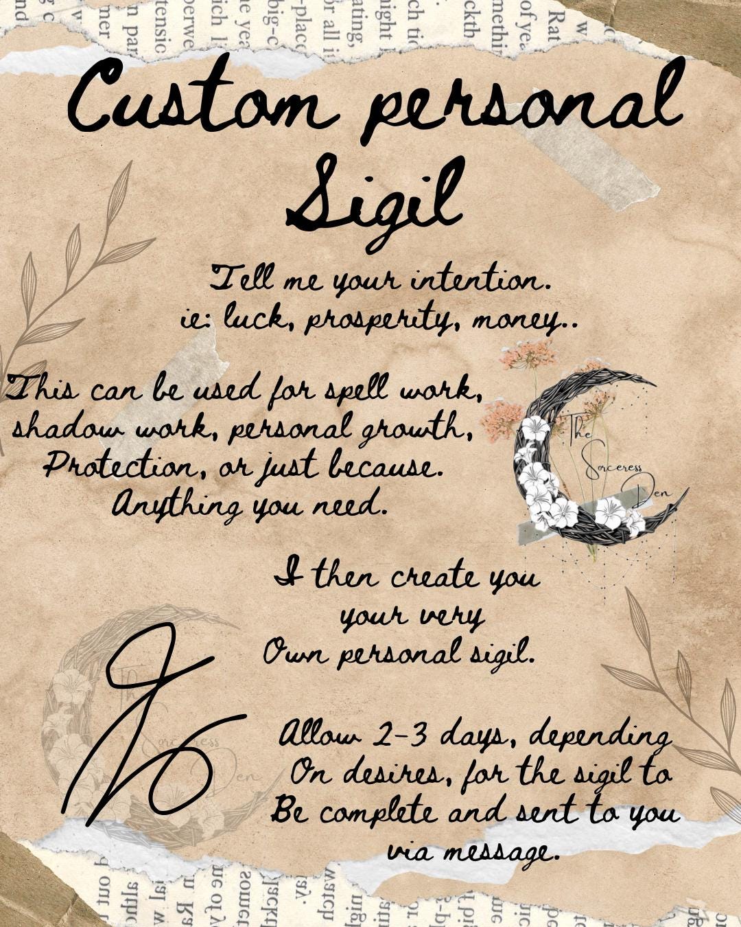 Custom Personal Sigil – Designed Just for You - A Bespoke Tool for Your ...