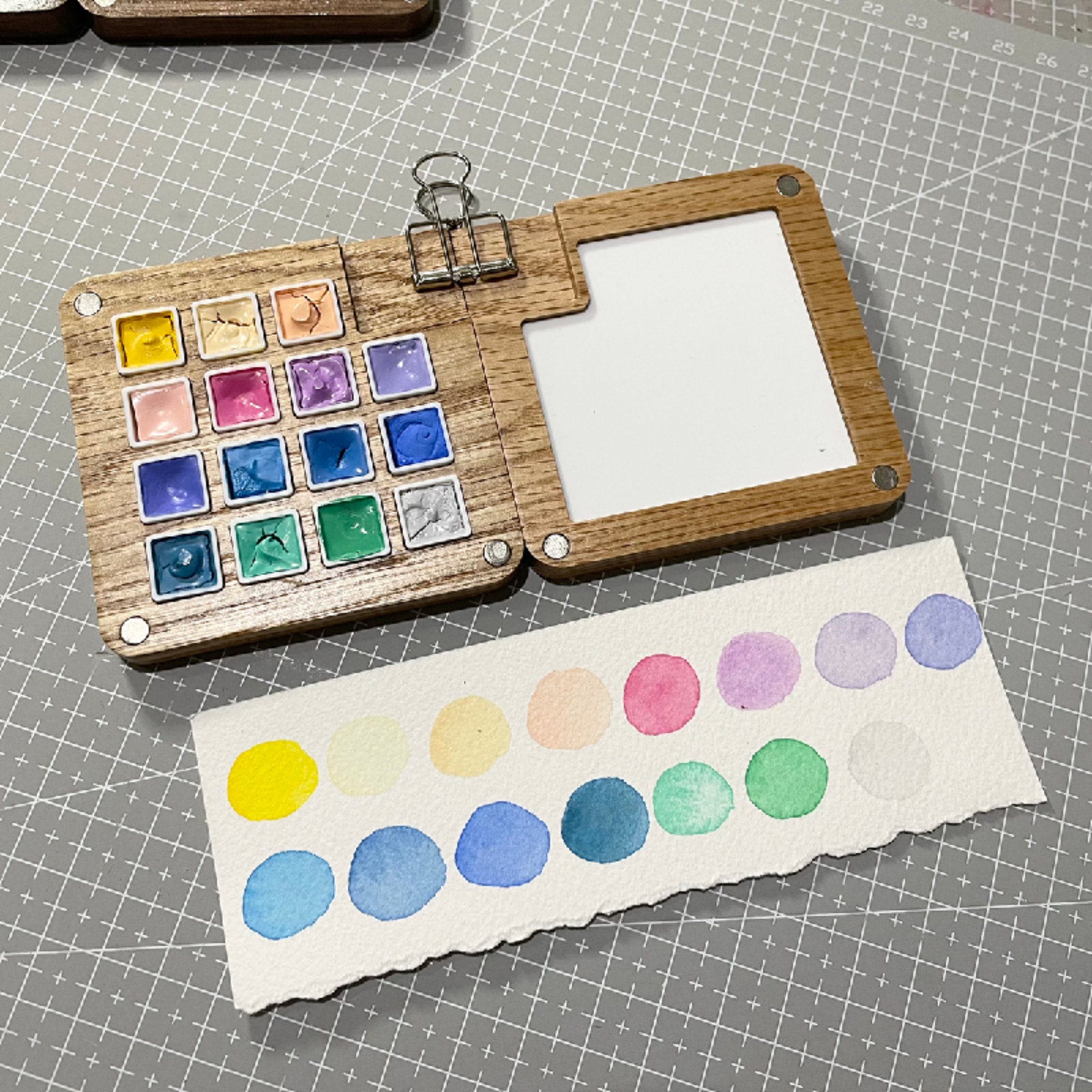 Portable Watercolor Paint Palette Tray Box Travel Go Draw - Etsy