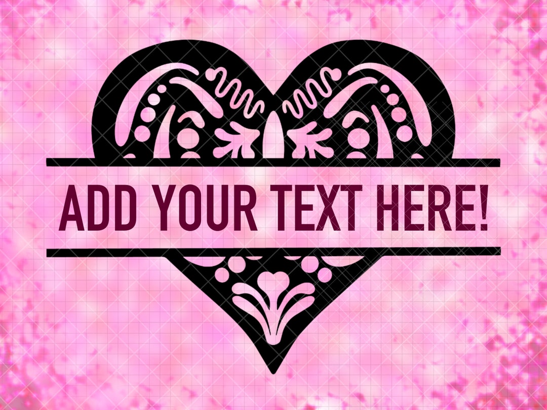 Custom Heart SVG PNG Digital Download, Heart With Name Cut File, Heart ...