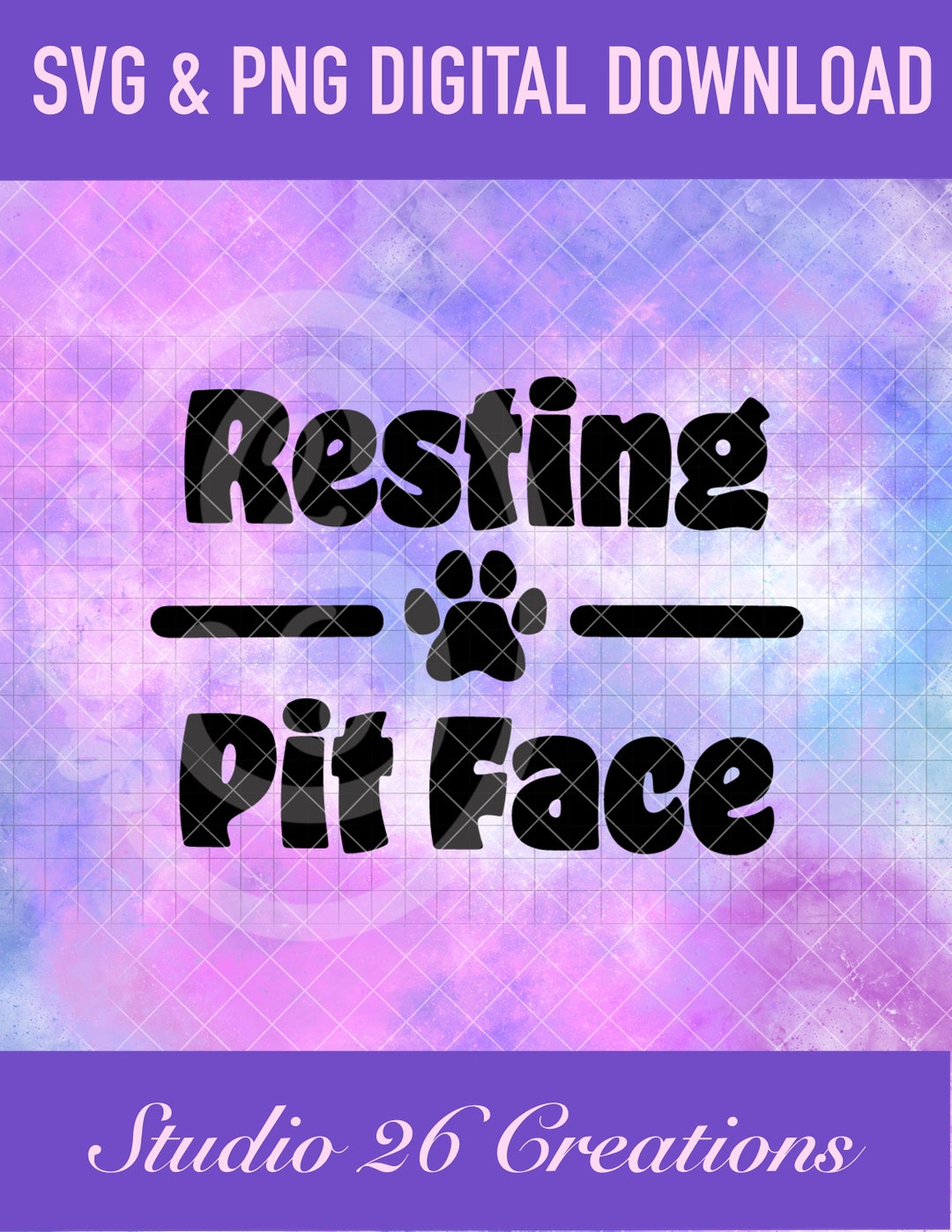 Resting Pit Face SVG & PNG Digital Download, Pitbull Bandana Svg ...