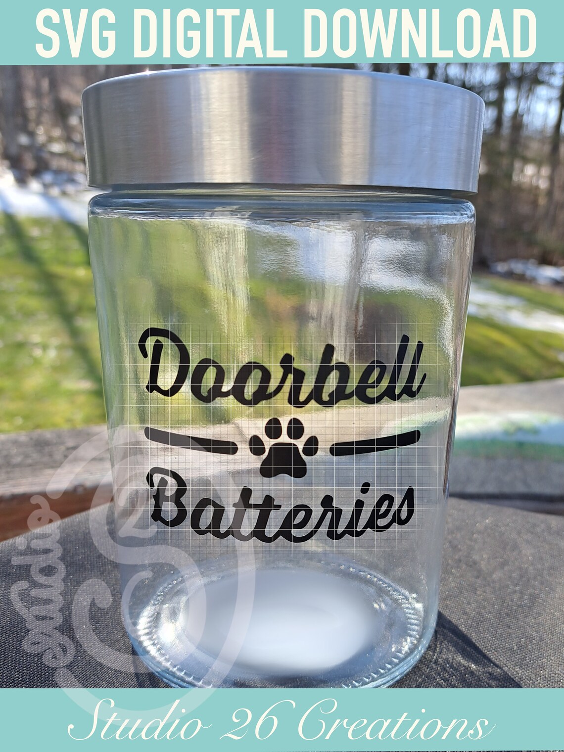 Doorbell Batteries SVG PNG Digital Download, Dog Treat Canister Decal ...
