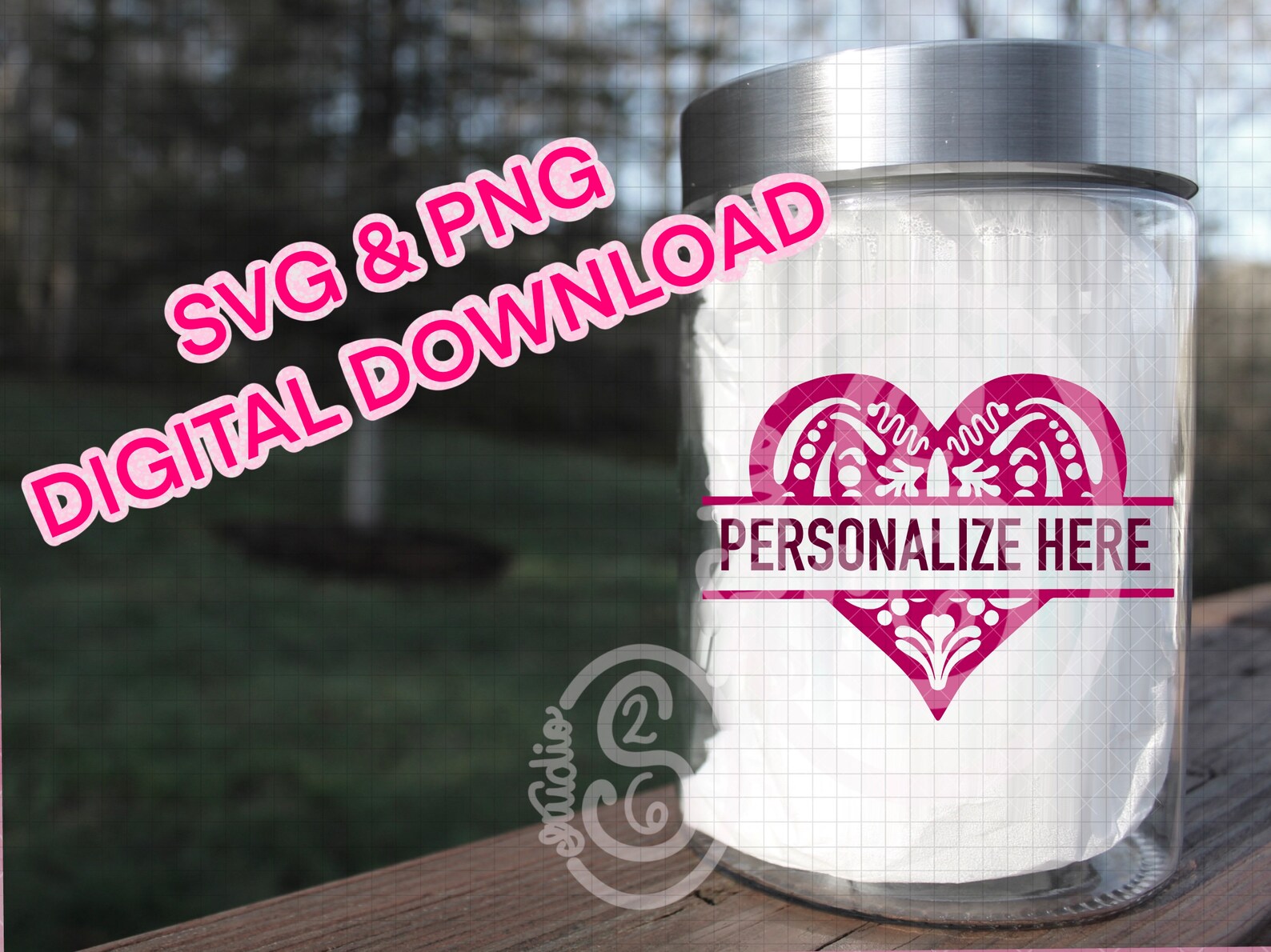 Custom Heart SVG PNG Digital Download, Heart With Name Cut File, Heart ...