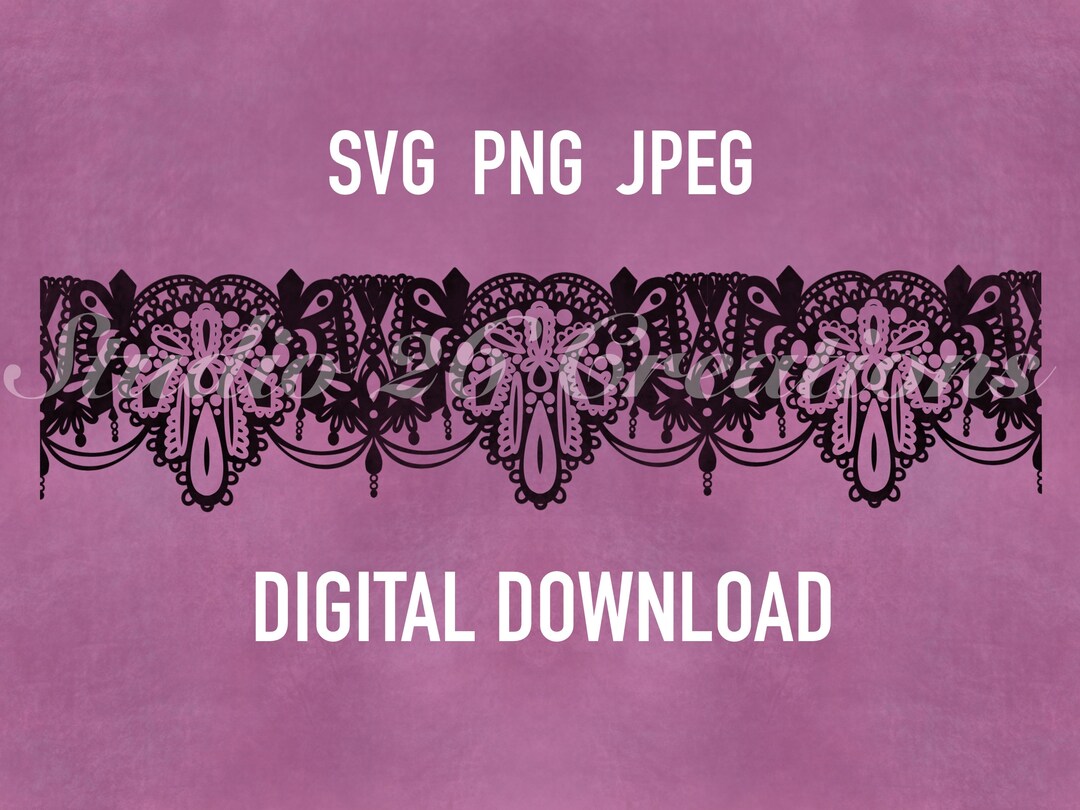 Lace Pattern SVG PNG JPEG Digital Download, Vintage Lace Cut File, Lace ...