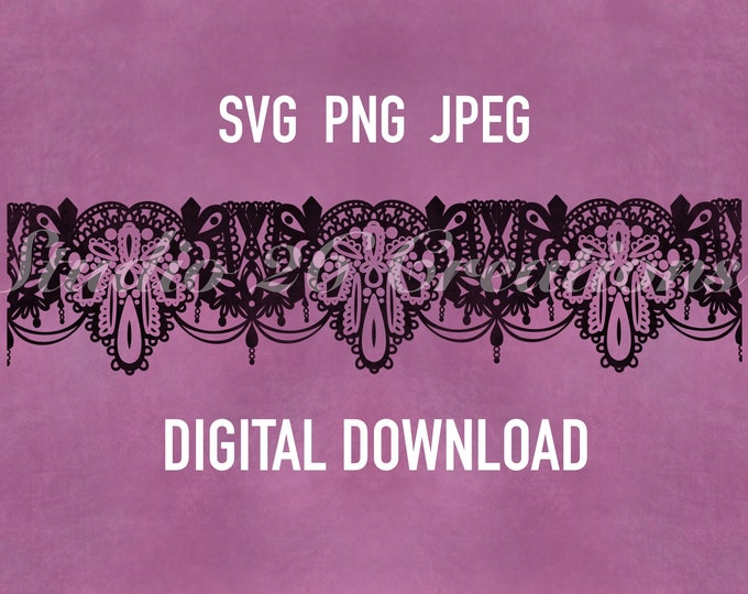 Lace Pattern SVG PNG JPEG Digital Download, Vintage Lace Cut File, Lace ...