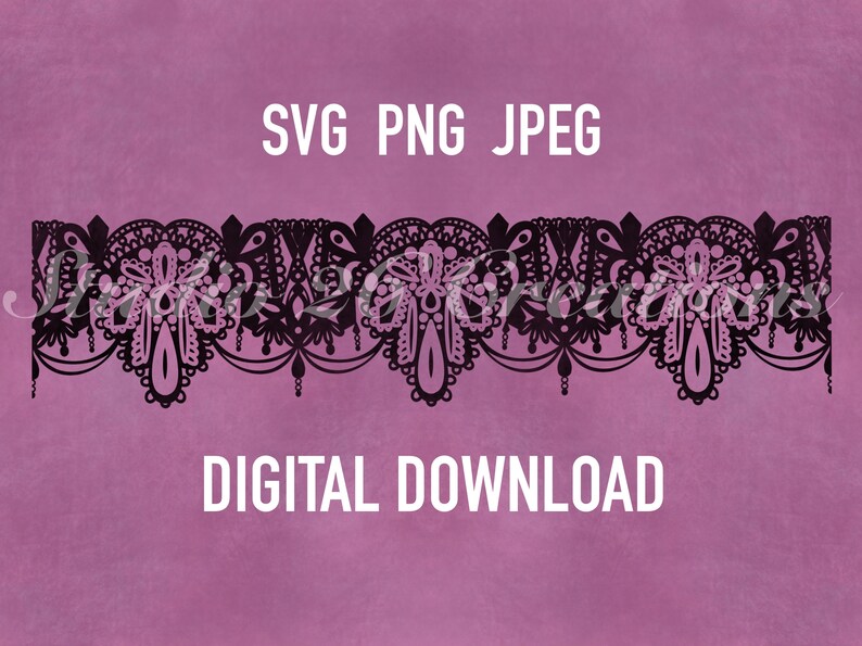 Lace Pattern SVG PNG JPEG Digital Download, Vintage Lace Cut File, Lace ...