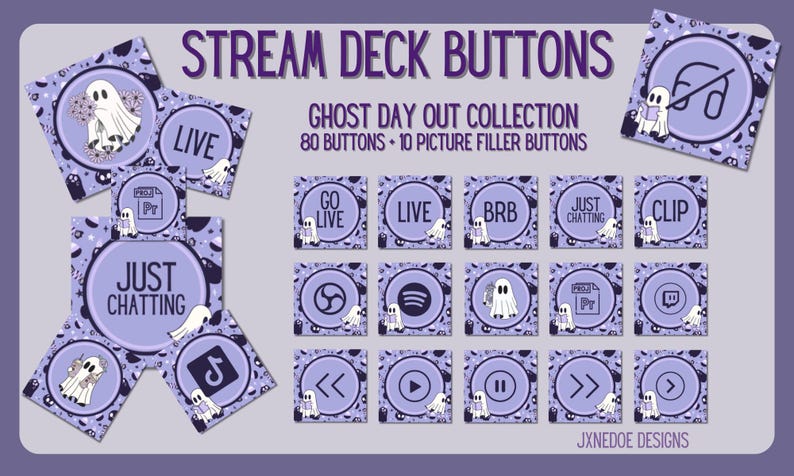 Ghost Day Out Stream Deck Icons: 90 Twitch Buttons (digital Download ...
