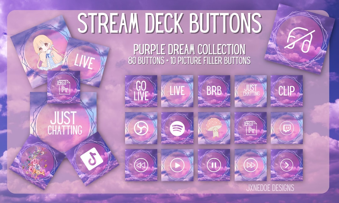 Stream Deck Icons | Stream Deck Buttons | Purple Dream Collection | 80 ...