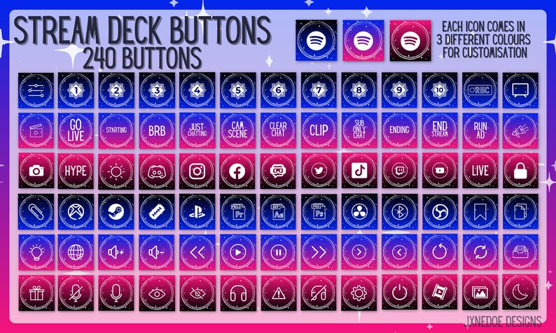 Stream Deck Icons | Stream Deck Buttons | Gradient Galaxy Collection ...