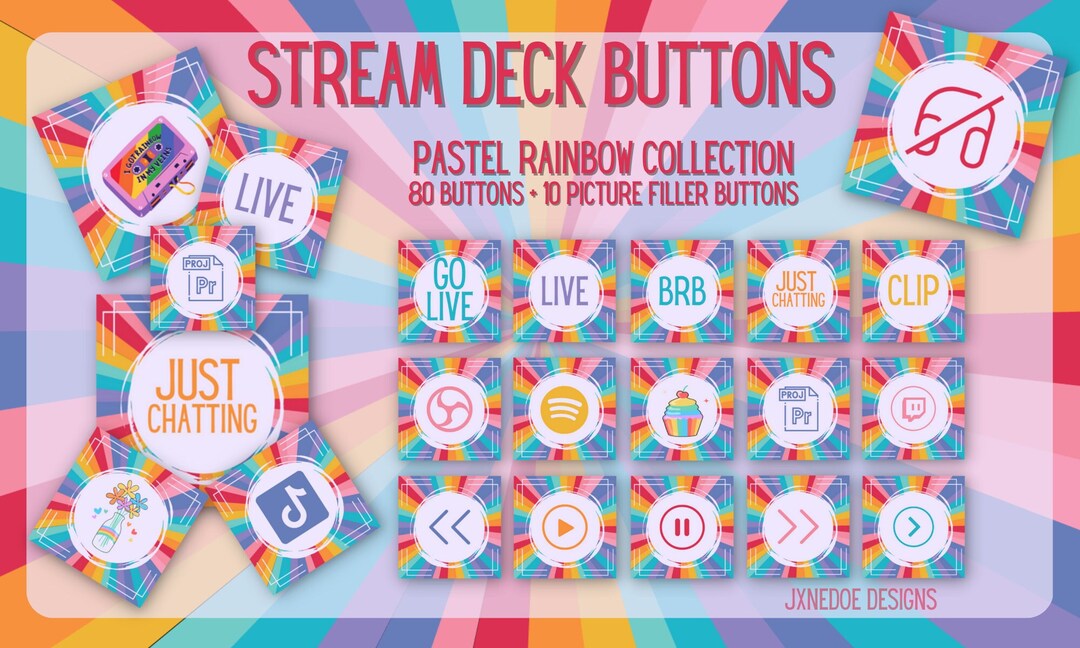 Stream Deck Icons | Stream Deck Buttons | Pastel Rainbow Collection ...