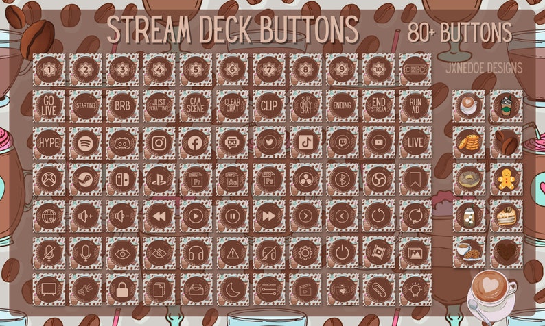 Stream Deck Icons | Stream Deck Buttons | Coffee Bean Collection | 80 ...