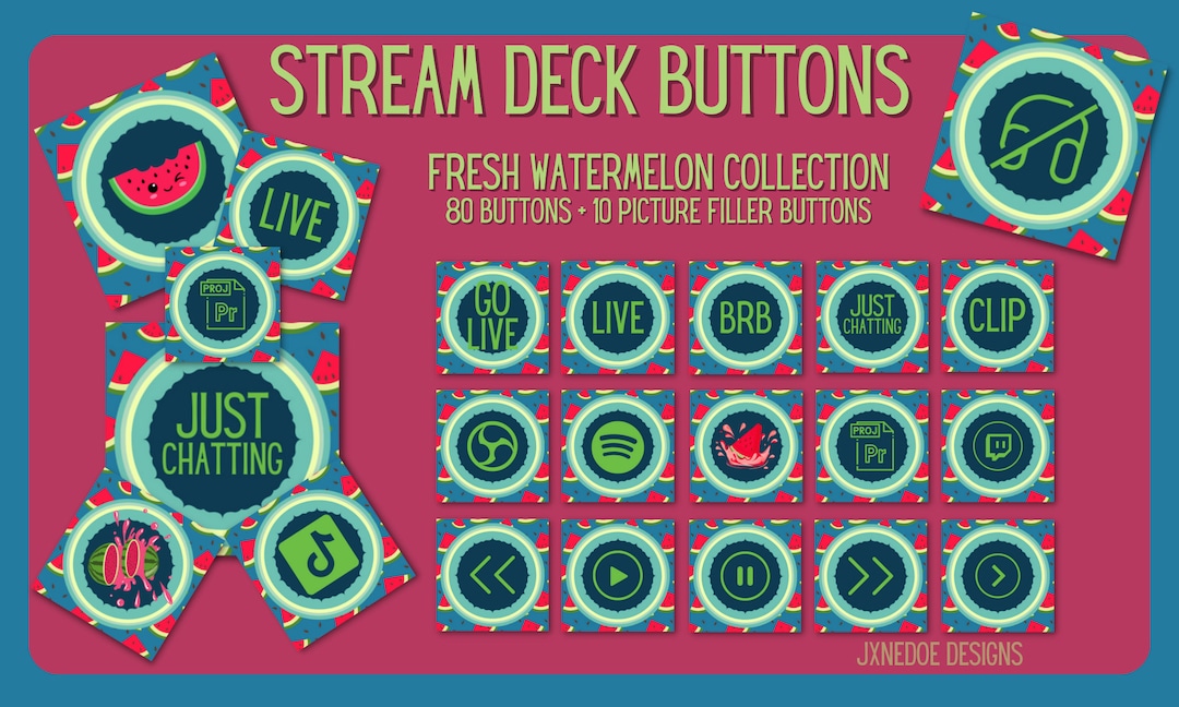 Stream Deck Icons | Stream Deck Buttons | Fresh Watermelon Collection ...