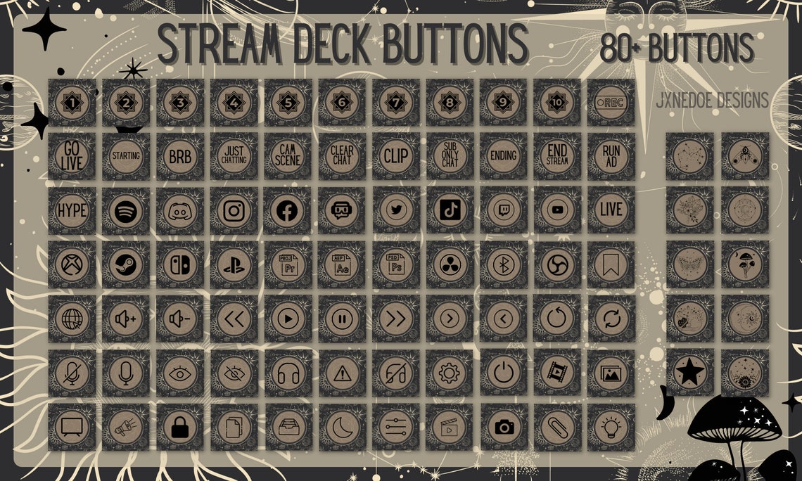 Stream Deck Icons | Stream Deck Buttons | Celestial Sky Collection | 80 ...