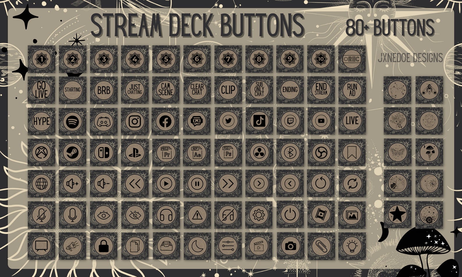 Stream Deck Icons | Stream Deck Buttons | Celestial Sky Collection | 80 ...