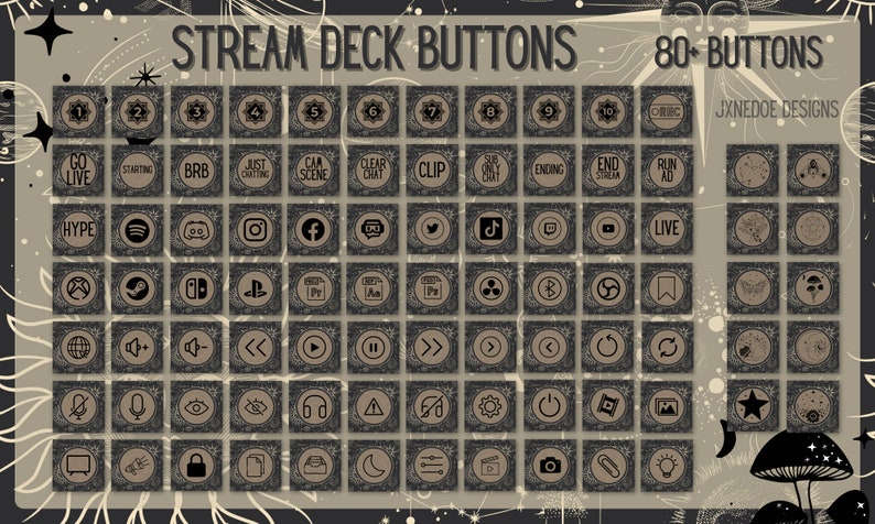 Stream Deck Icons | Stream Deck Buttons | Celestial Sky Collection | 80 ...