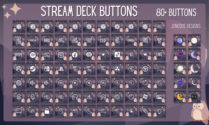 Stream Deck Icons Stream Deck Buttons Starlight Night Collection 80 ...