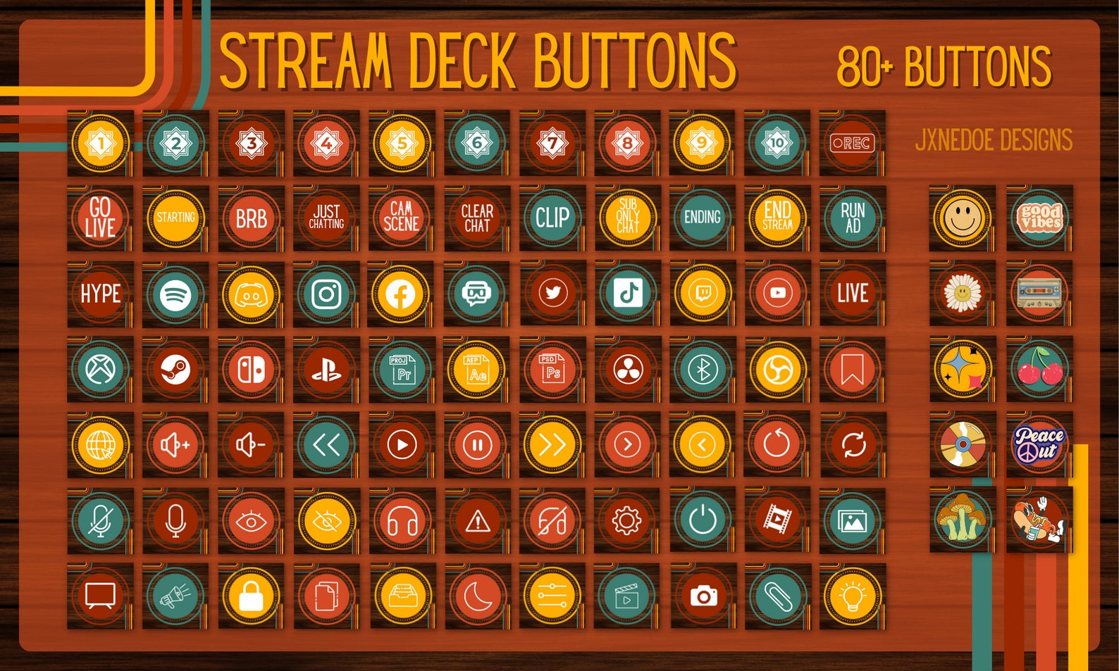 Stream Deck Icons Stream Deck Buttons Retro Collection 80 Function ...