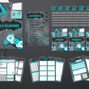 Blue Twitch Stream Tracker Journal PNG Downloadable Files - Etsy