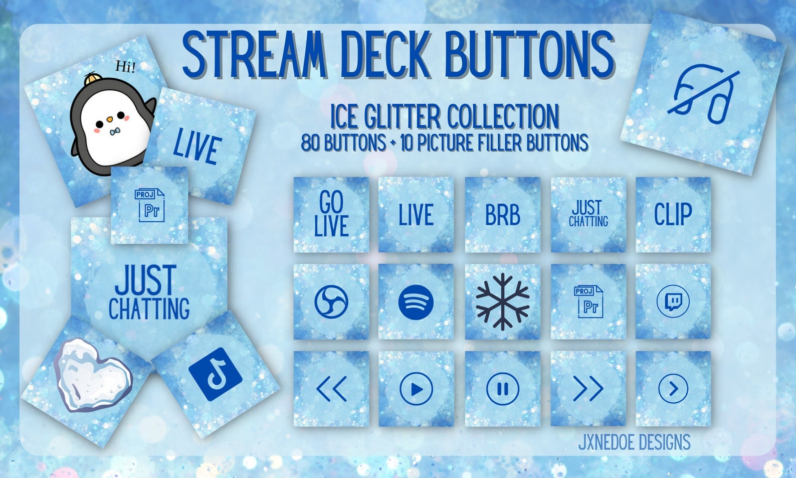 Stream Deck Icons Stream Deck Buttons Ice Glitter Collection 80 ...