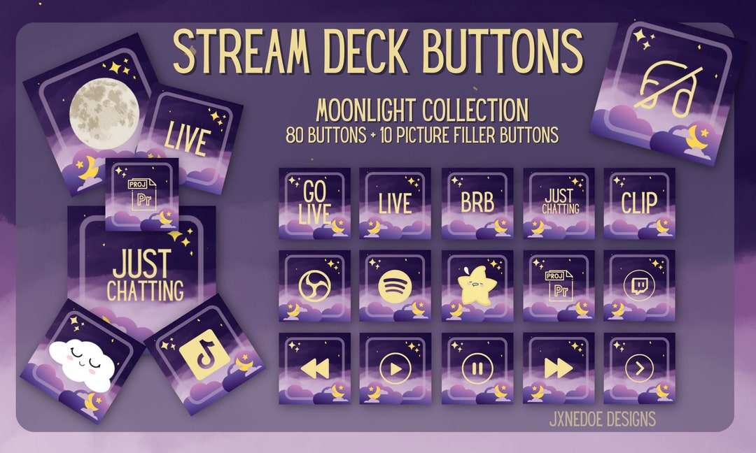 Stream Deck Icons | Stream Deck Buttons | Moonlight Collection | 80 ...