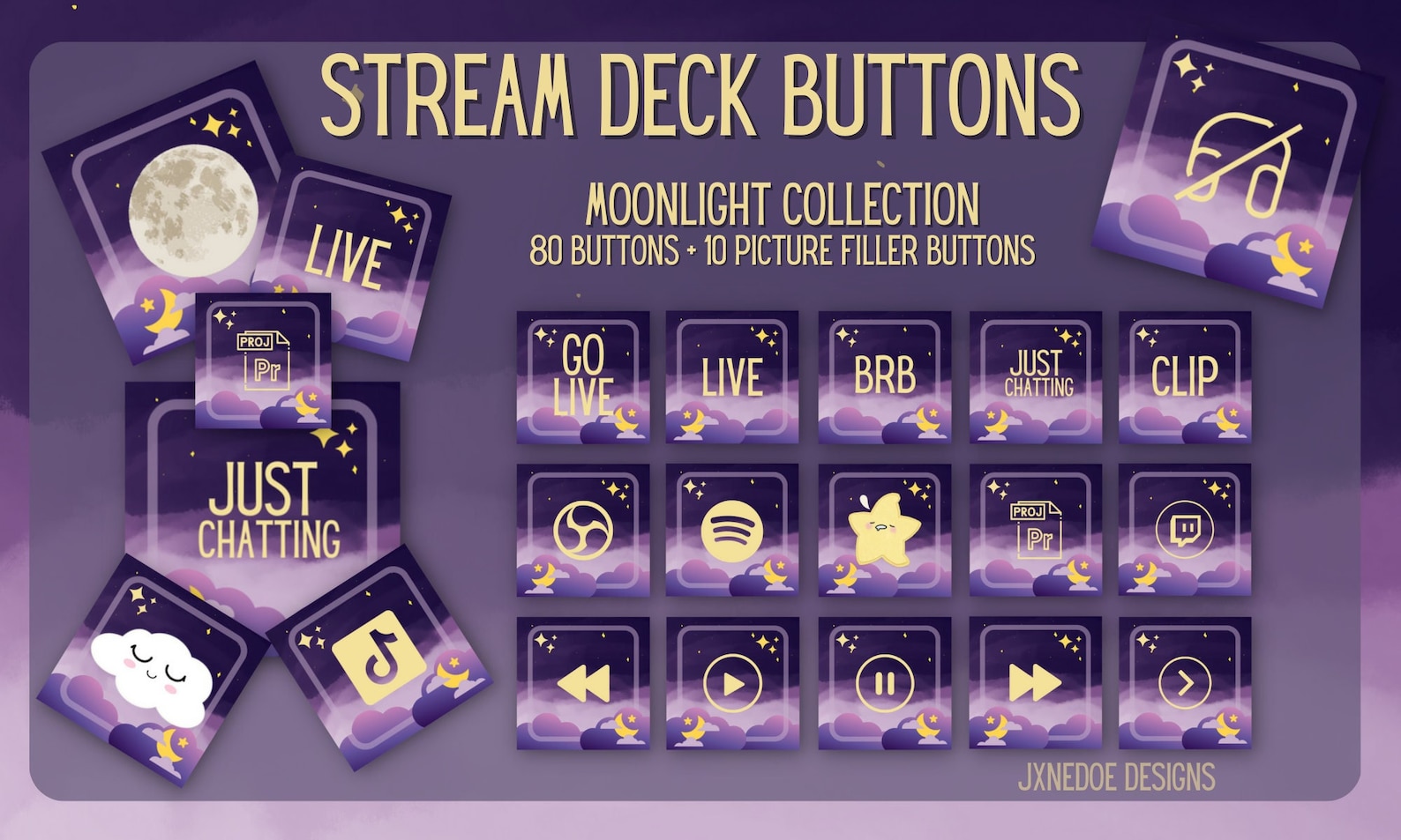 Moonlight Stream Deck Icons: 90 Twitch Buttons (digital Download) - Etsy