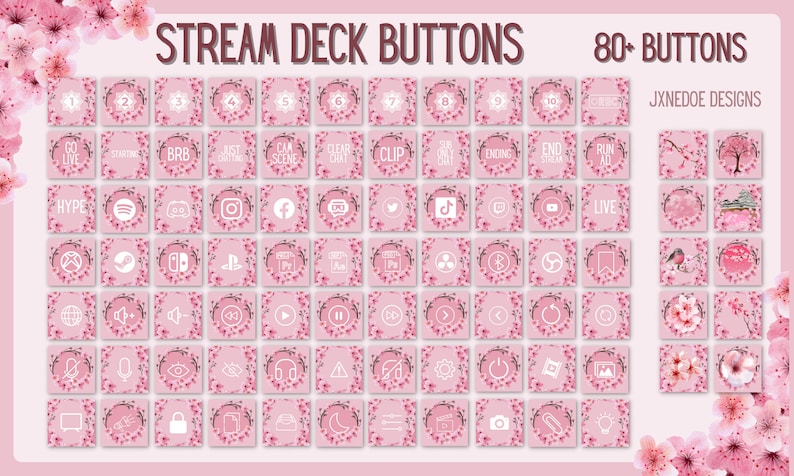 Stream Deck Icons | Stream Deck Buttons | Cherry Blossom Collection ...