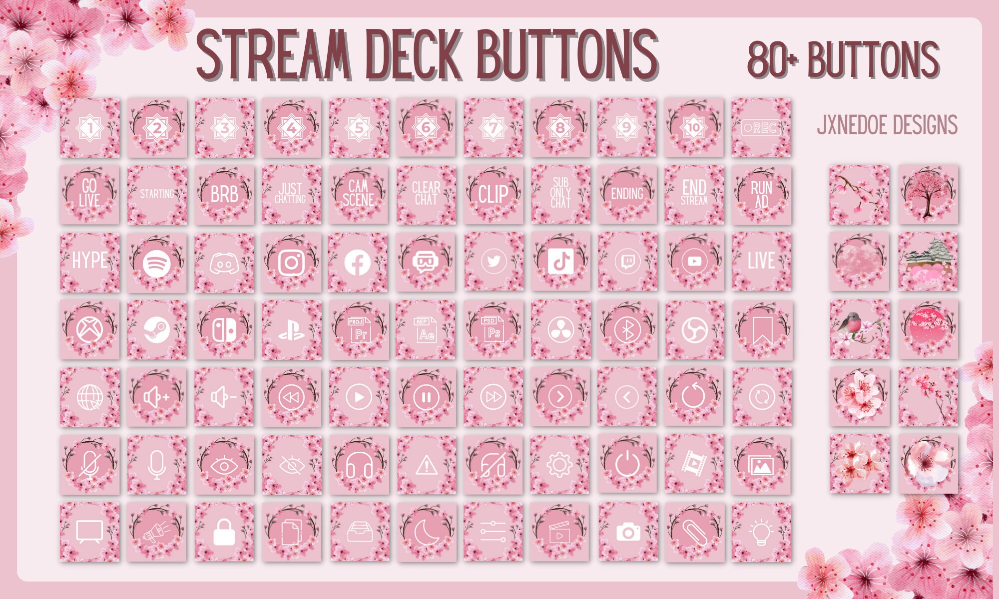 Stream Deck Icons Stream Deck Buttons Cherry Blossom - Etsy Australia