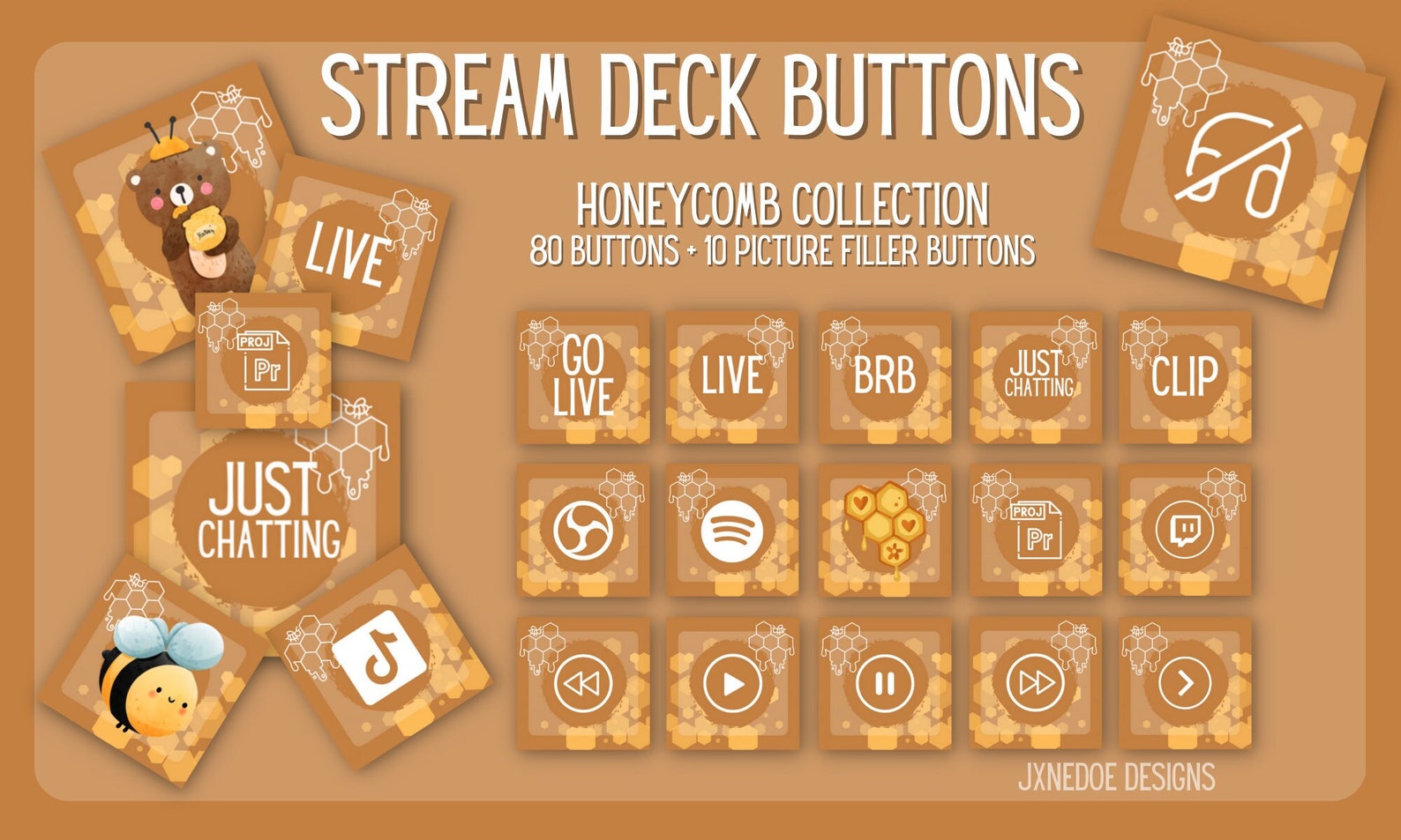 Stream Deck Icons | Stream Deck Buttons | Honeycomb Collection | 80 ...