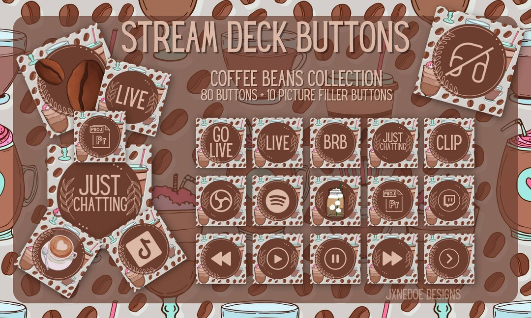 Stream Deck Icons | Stream Deck Buttons | Coffee Bean Collection | 80 ...