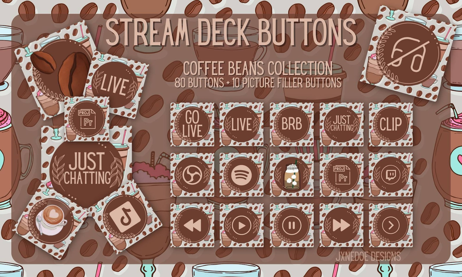 Stream Deck Icons | Stream Deck Buttons | Coffee Bean Collection | 80 ...