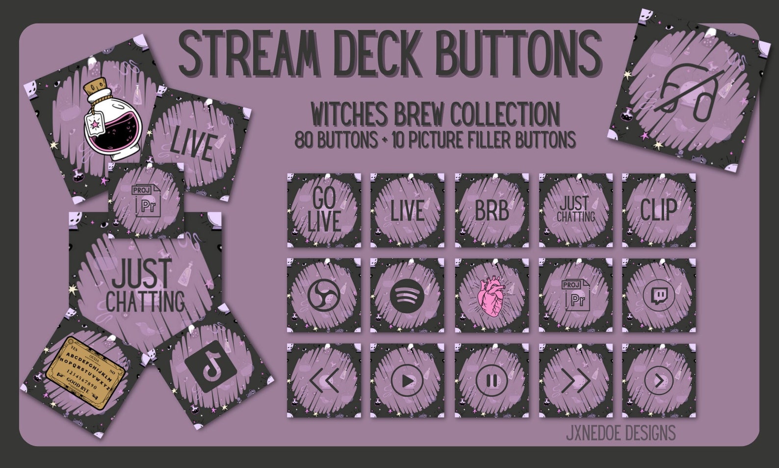 Stream Deck Icons | Stream Deck Buttons | Witches Brew Collection | 80 ...