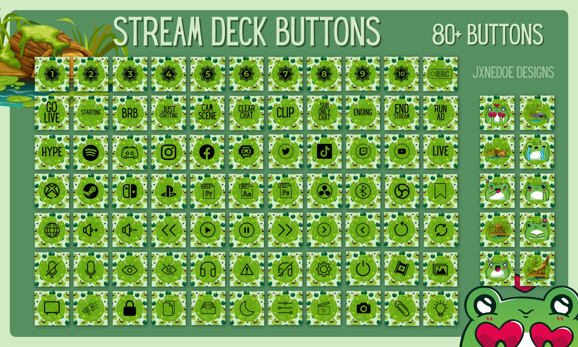 Stream Deck Icons | Stream Deck Buttons | Lilypad Collection | 80 ...