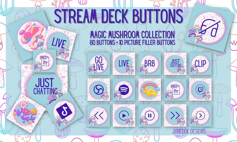 Stream Deck Icons Stream Deck Buttons Magic Mushroom Collection 80 Function Buttonsicons