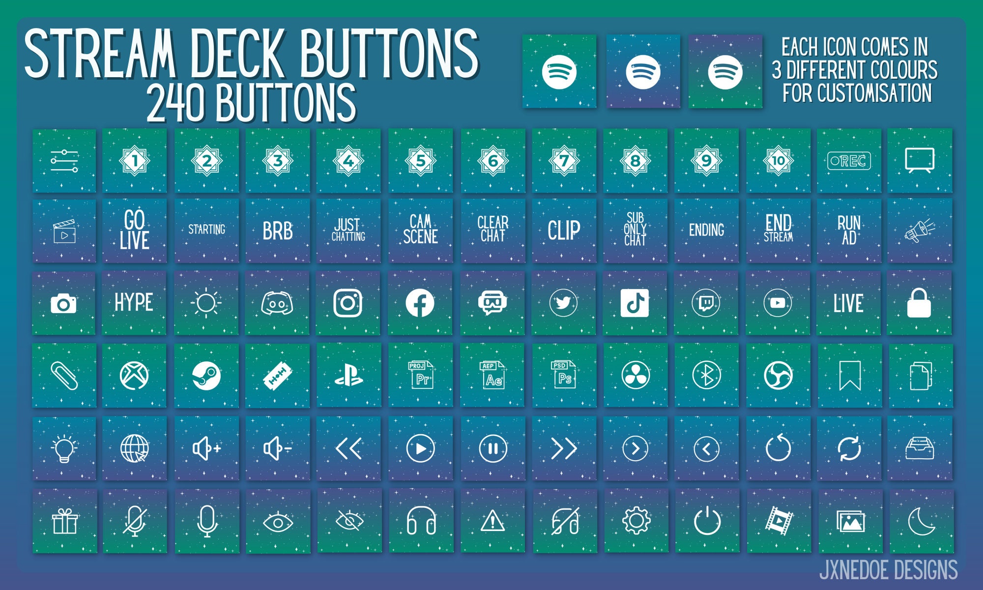 Stream Deck Icons Stream Deck Buttons Aurora Sky Collection 240 ...