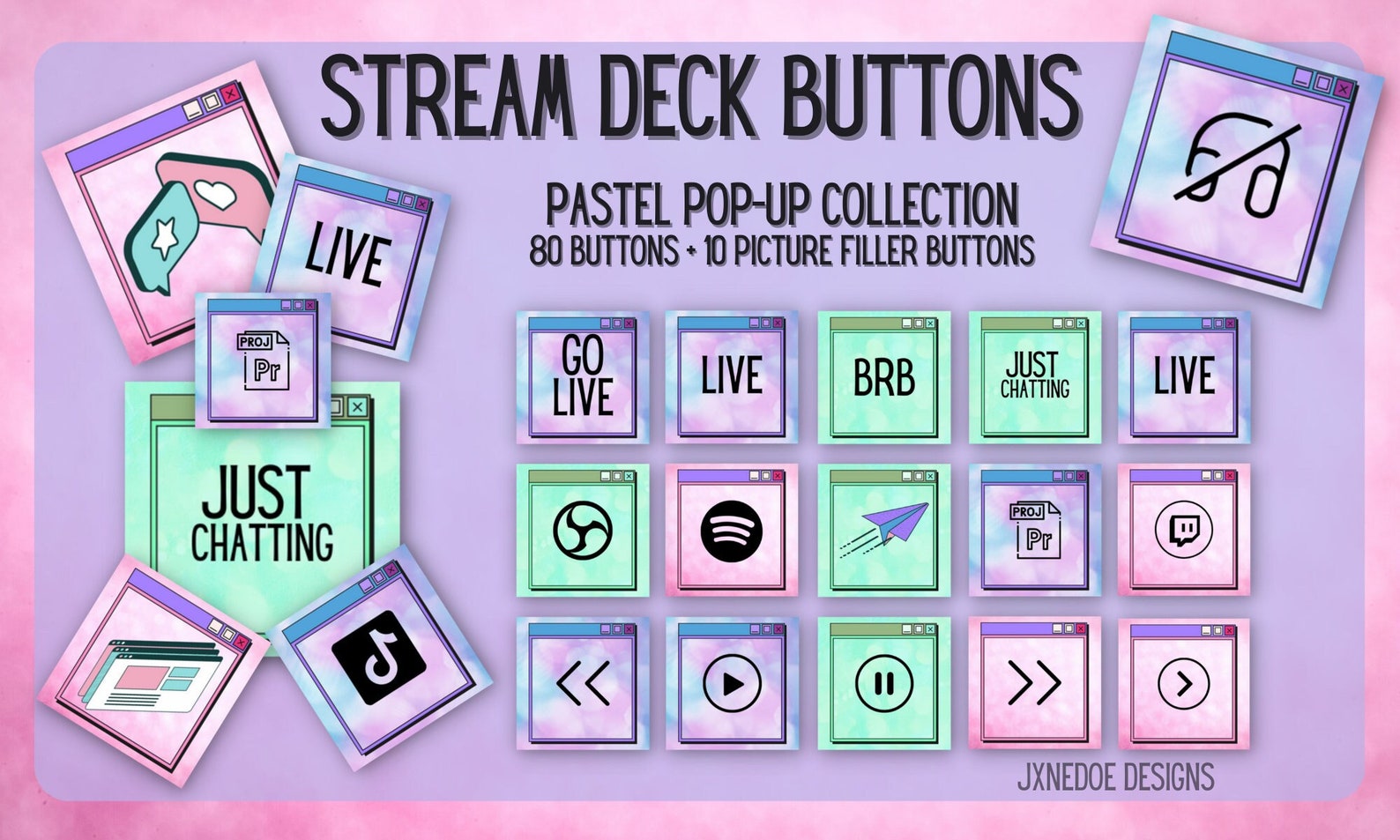 Stream Deck Icons | Stream Deck Buttons | Pastel Pop-up Collection | 80 ...