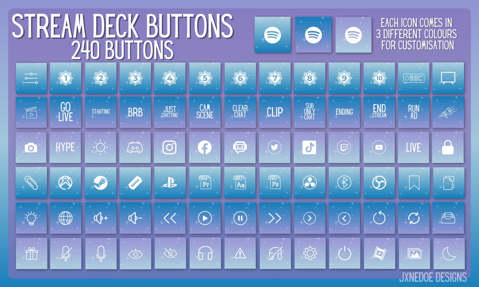 Stream Deck Icons | Stream Deck Buttons | Chromatic Collection | 240 ...