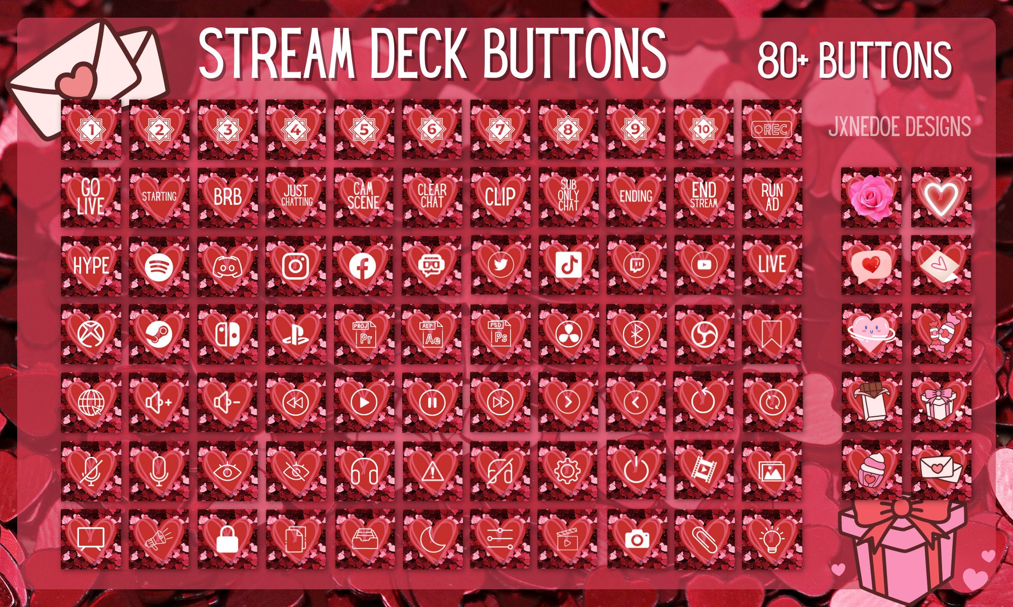 Stream Deck Icons Stream Deck Buttons Valentines Collection 2 80 ...