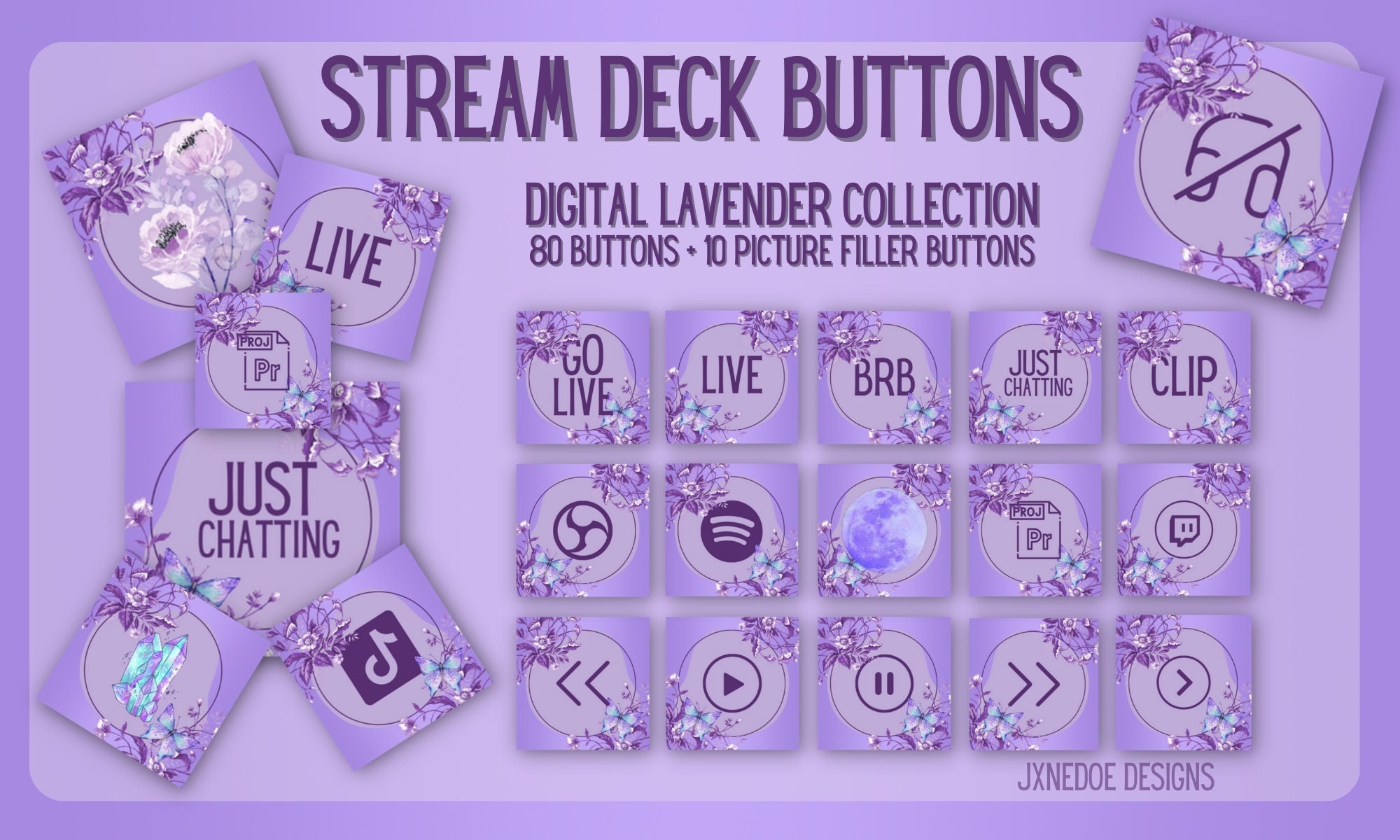 Stream Deck Icons | Stream Deck Buttons | Digital Lavender Collection ...