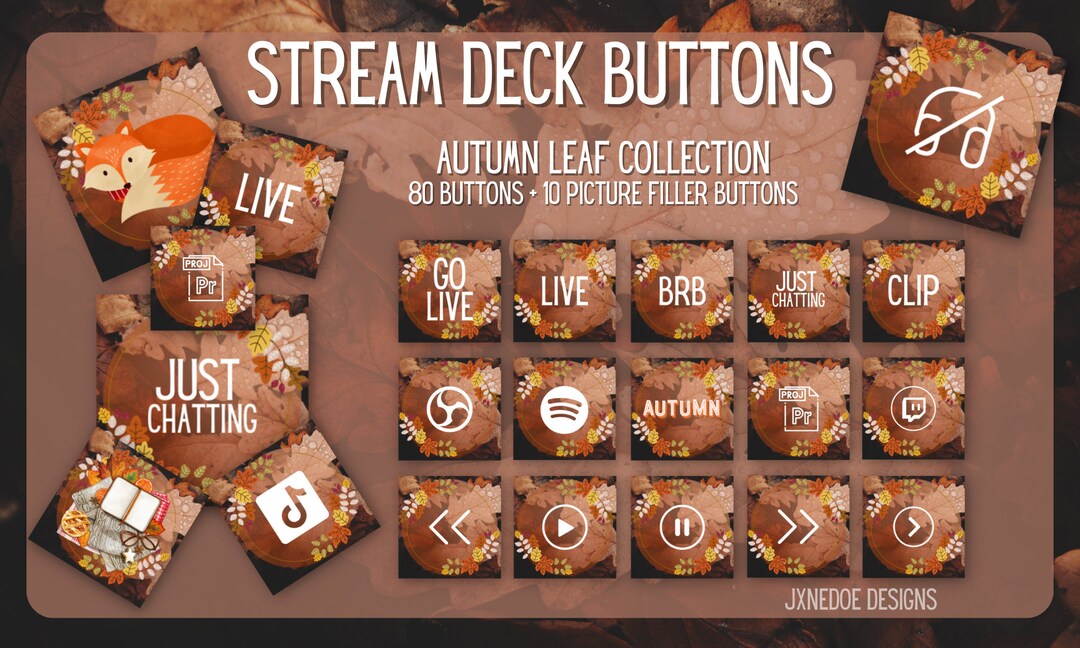 Stream Deck Icons | Stream Deck Buttons | Autumn Leaf Collection | 80 ...