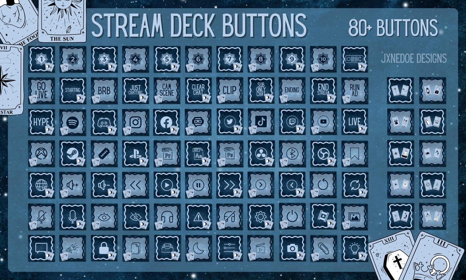 Stream Deck Icons | Stream Deck Buttons | Tarot Nights Collection | 80 ...
