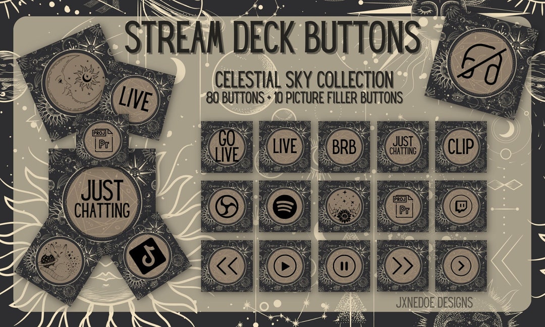 Stream Deck Icons | Stream Deck Buttons | Celestial Sky Collection | 80 ...