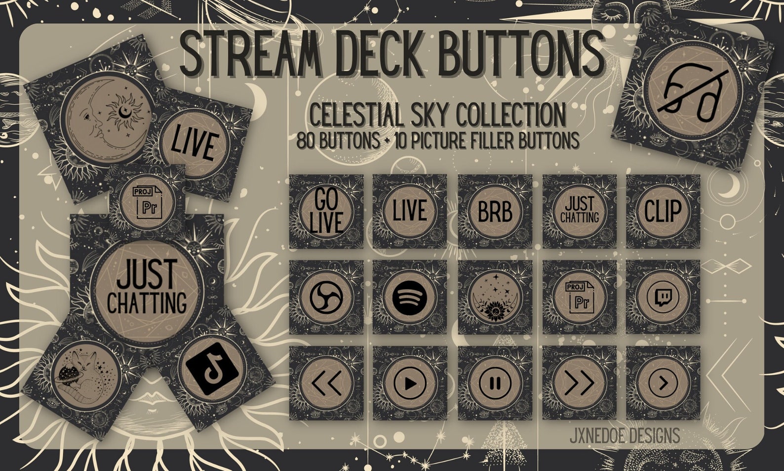 Stream Deck Icons | Stream Deck Buttons | Celestial Sky Collection | 80 ...